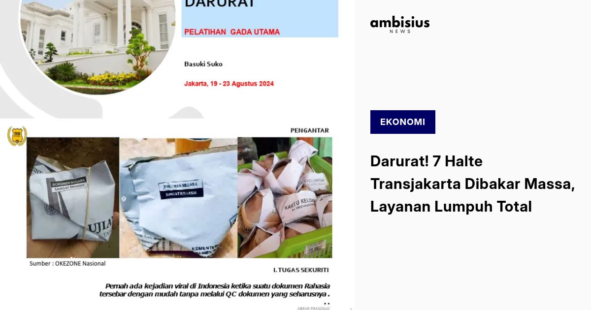 Darurat! 7 Halte Transjakarta Dibakar Massa, Layanan Lumpuh Total