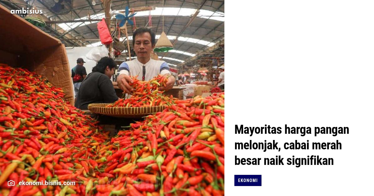 Mayoritas harga pangan melonjak, cabai merah besar naik signifikan