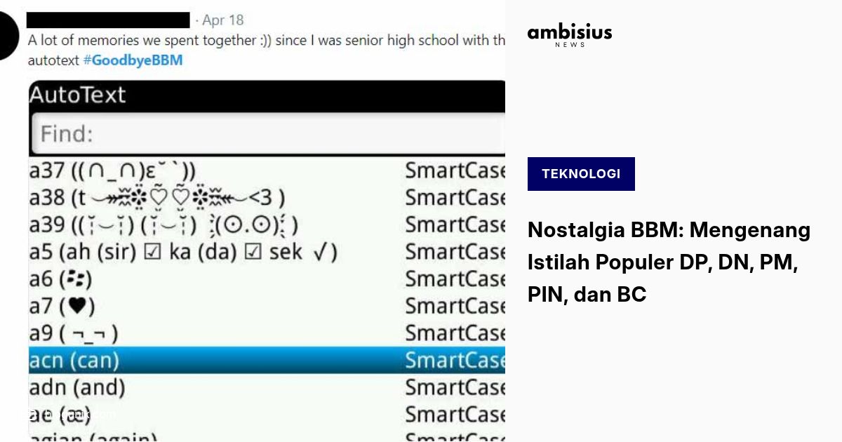 Nostalgia BBM: Mengenang Istilah Populer DP, DN, PM, PIN, dan BC