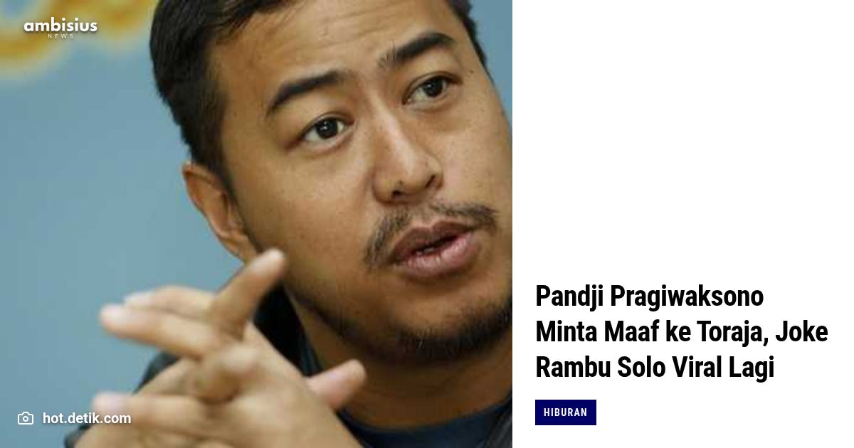 Pandji Pragiwaksono Minta Maaf ke Toraja, Joke Rambu Solo Viral Lagi