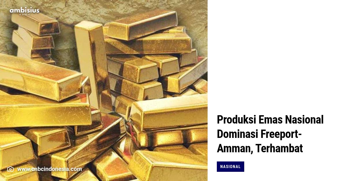 Produksi Emas Nasional Dominasi Freeport-Amman, Terhambat Insiden Tambang
