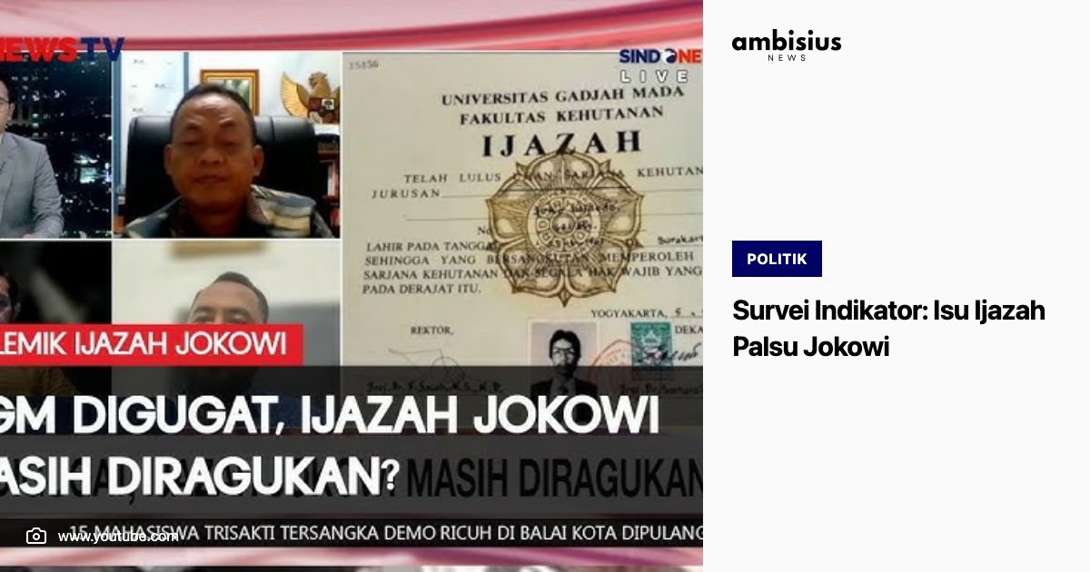 Survei Indikator: Isu Ijazah Palsu Jokowi